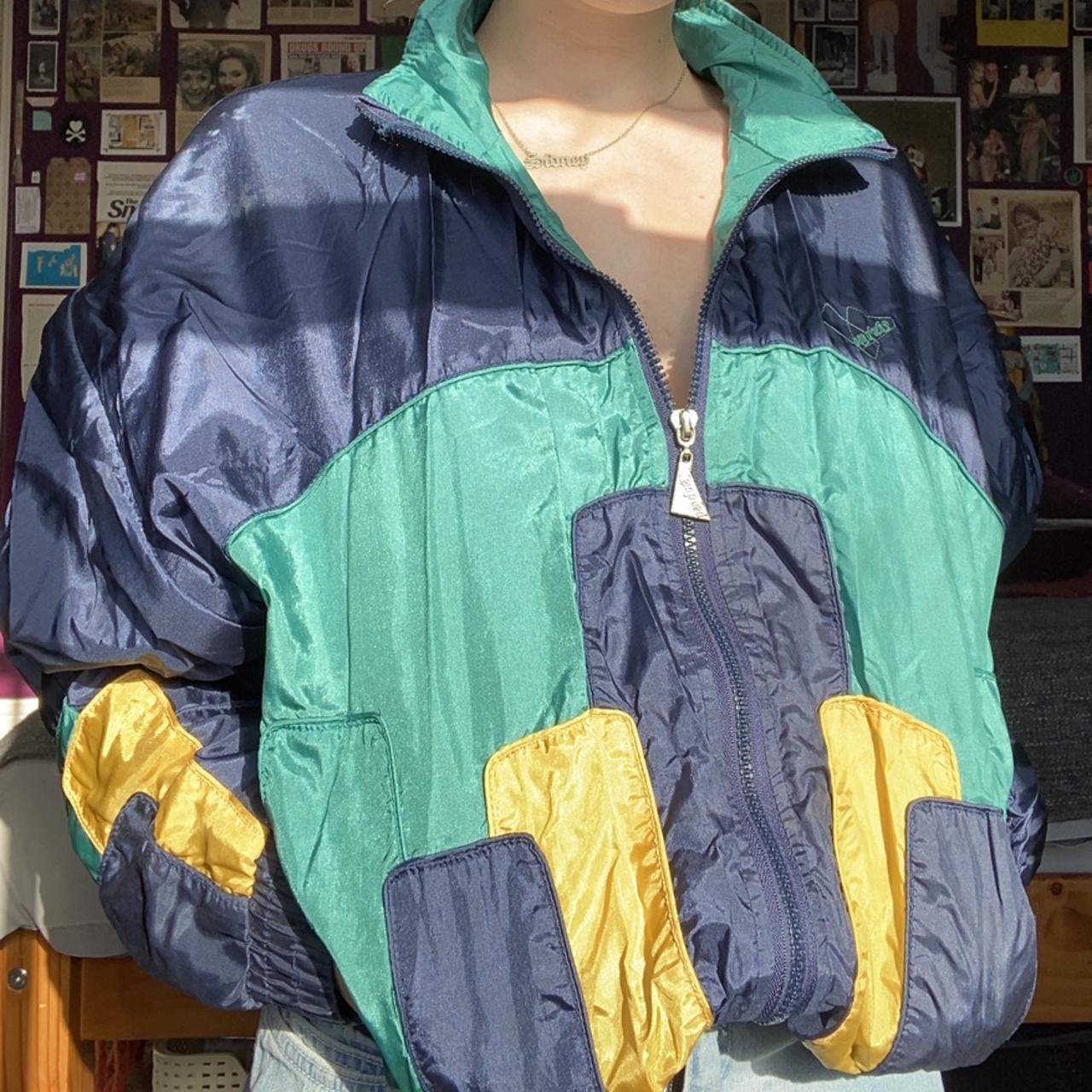 vintage pandora shell suit jacket with removable... - Depop