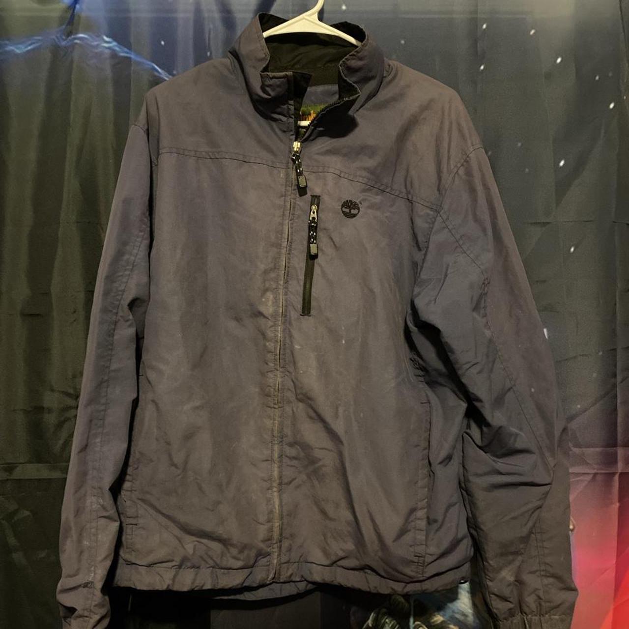 Vintage Timberland Windbreaker Coat With Zipper... - Depop