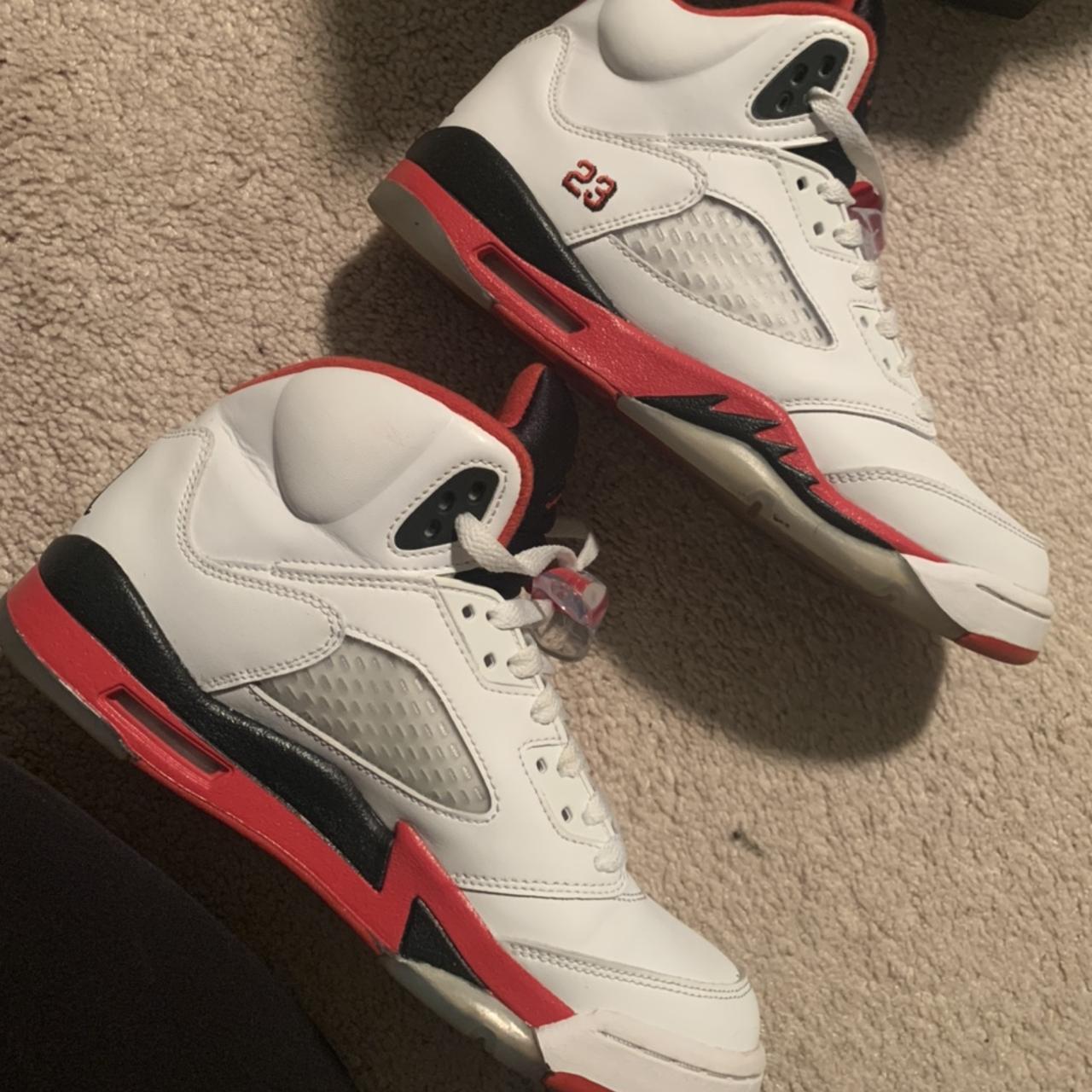 jordan fire red 5”s size 7y #jordan #size7 - Depop