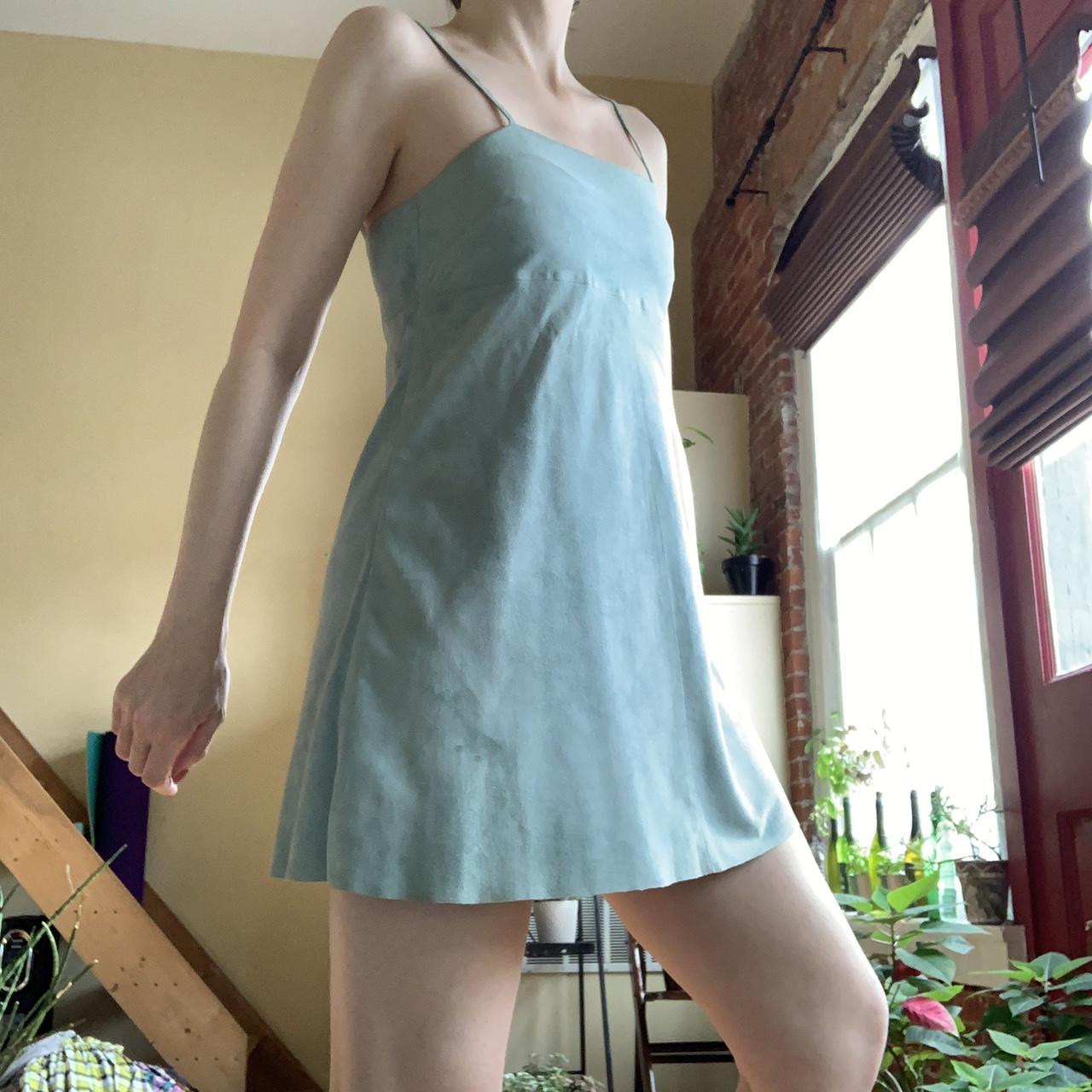 Vintage 90s Tiffany blue suede dress circa 1996.... - Depop