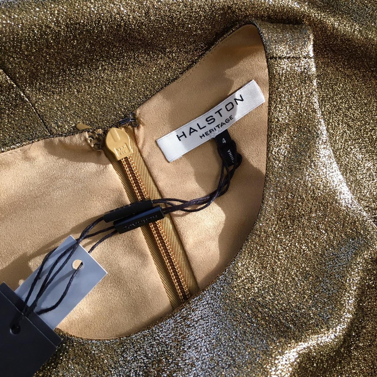 Halston heritage gold dress. Size 4, color gold,... - Depop