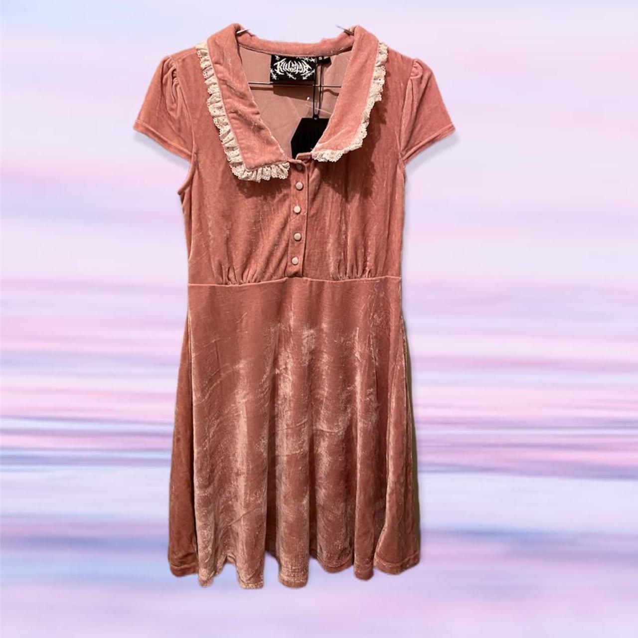 Killstar Women's Pink and White Dress | Depop