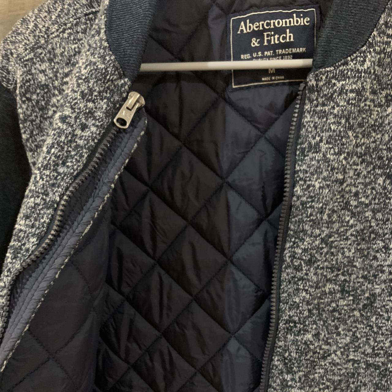 Abercrombie & Fitch Bomber Jacket Size M Zip up blue... - Depop