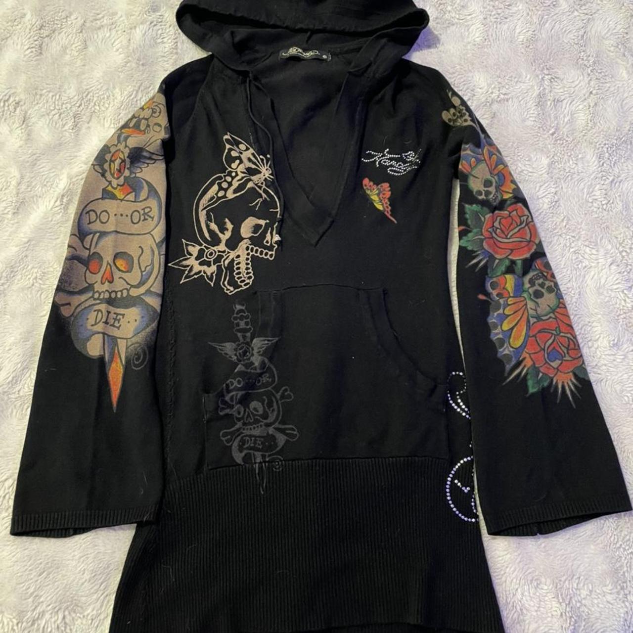 Ed Hardy Women's Black Jumper | Depop