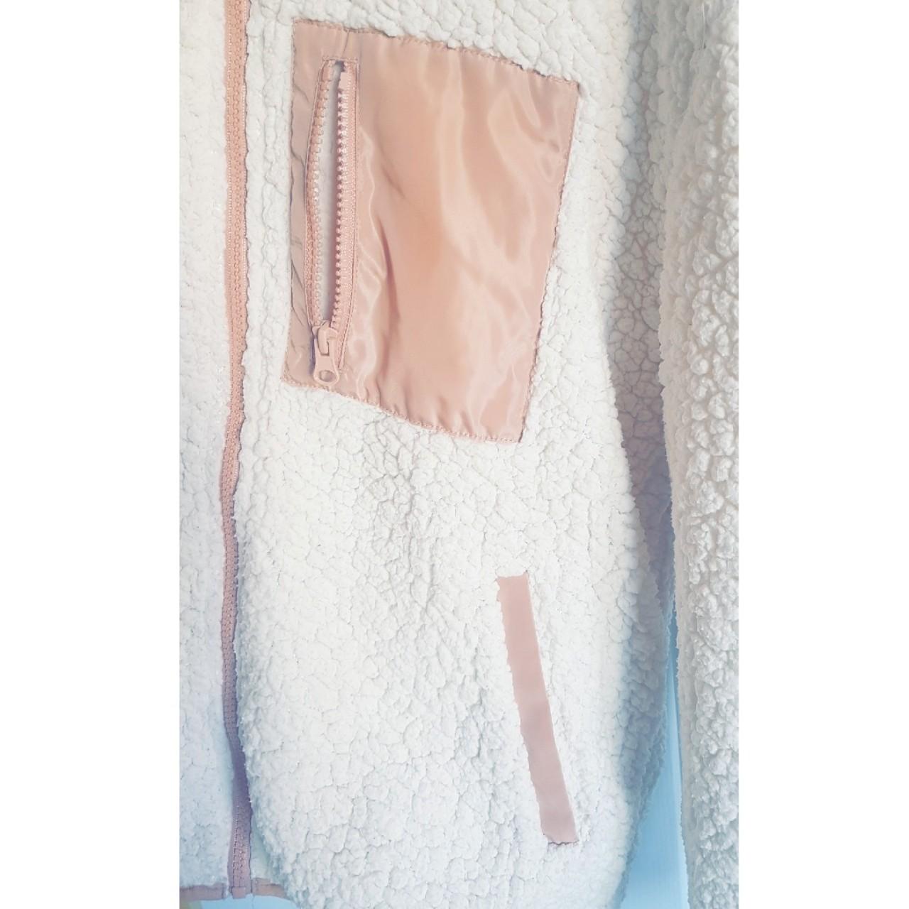 Primark cream / white sherpa fleece jacket - UK size... - Depop