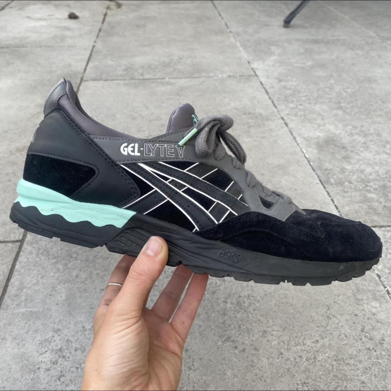 Asics Gel Lyte V Uk 95 Black Grey And Turquoise Depop