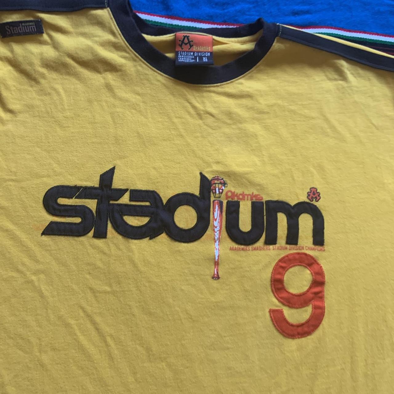 Yellow vintage y2k AKADEMIKS Stadium Division jersey... - Depop