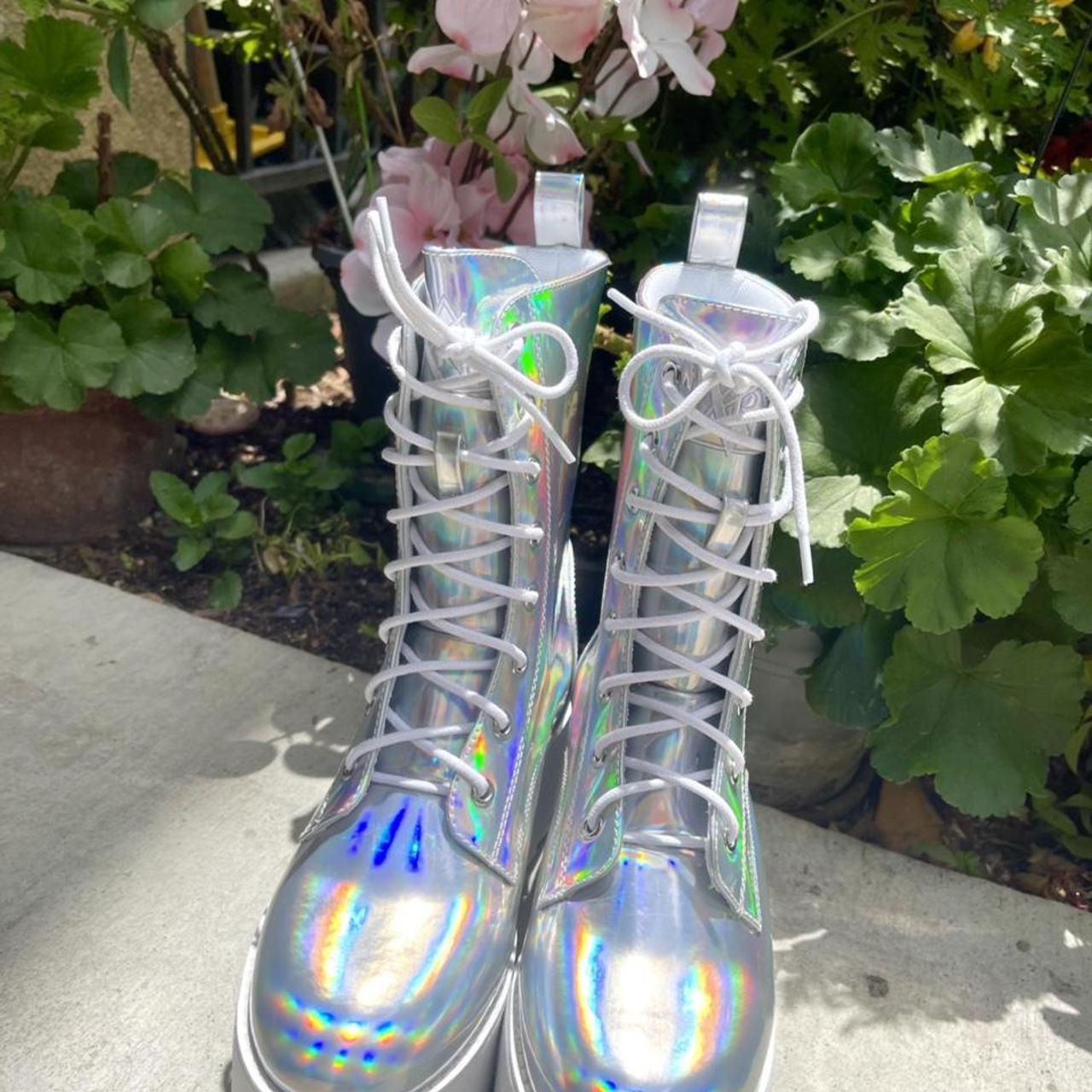 YRU Bloq Hologram Boots NEW size: 9 contain:... - Depop