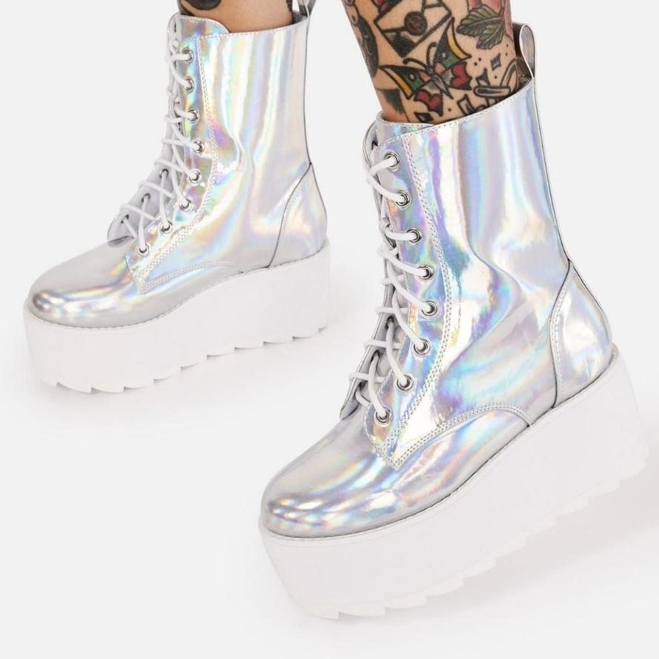 YRU Bloq Hologram Boots NEW size: 9 contain:... - Depop