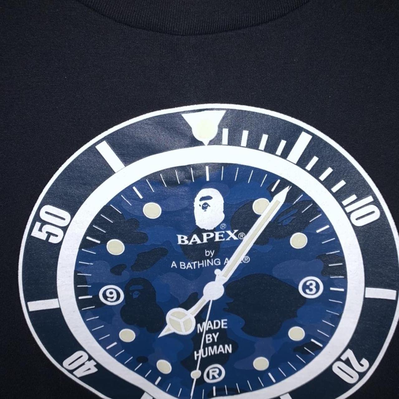 BAPE Men's Blue and Black T-shirt | Depop