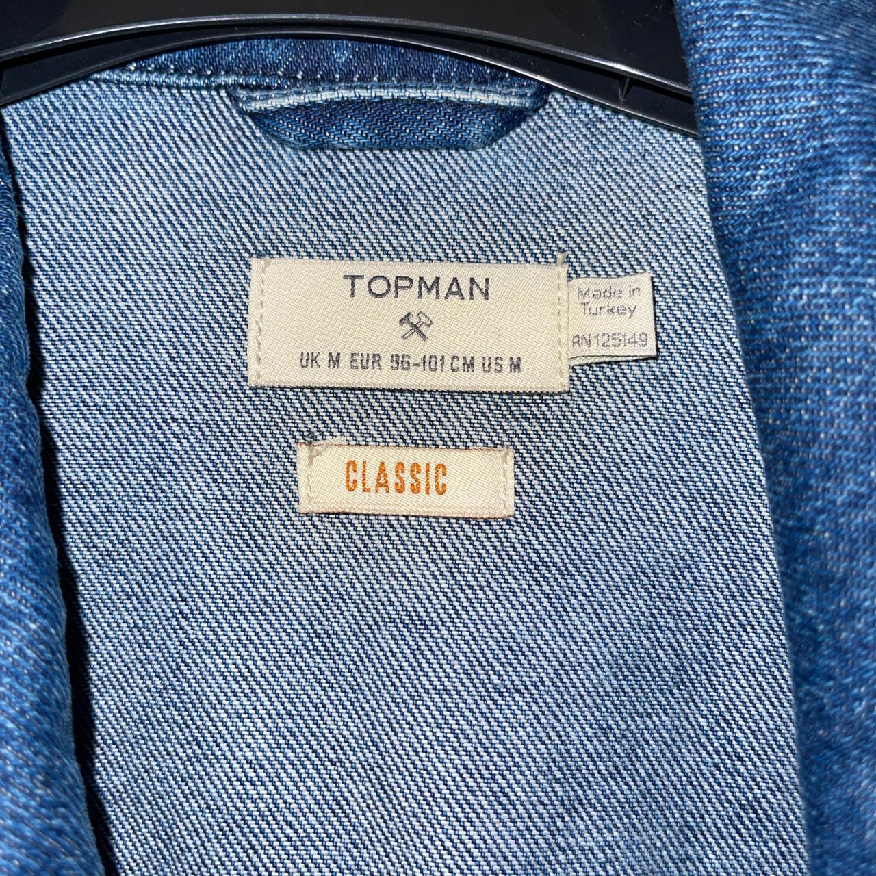 Topman classic fit denim jacket with a subtle... - Depop
