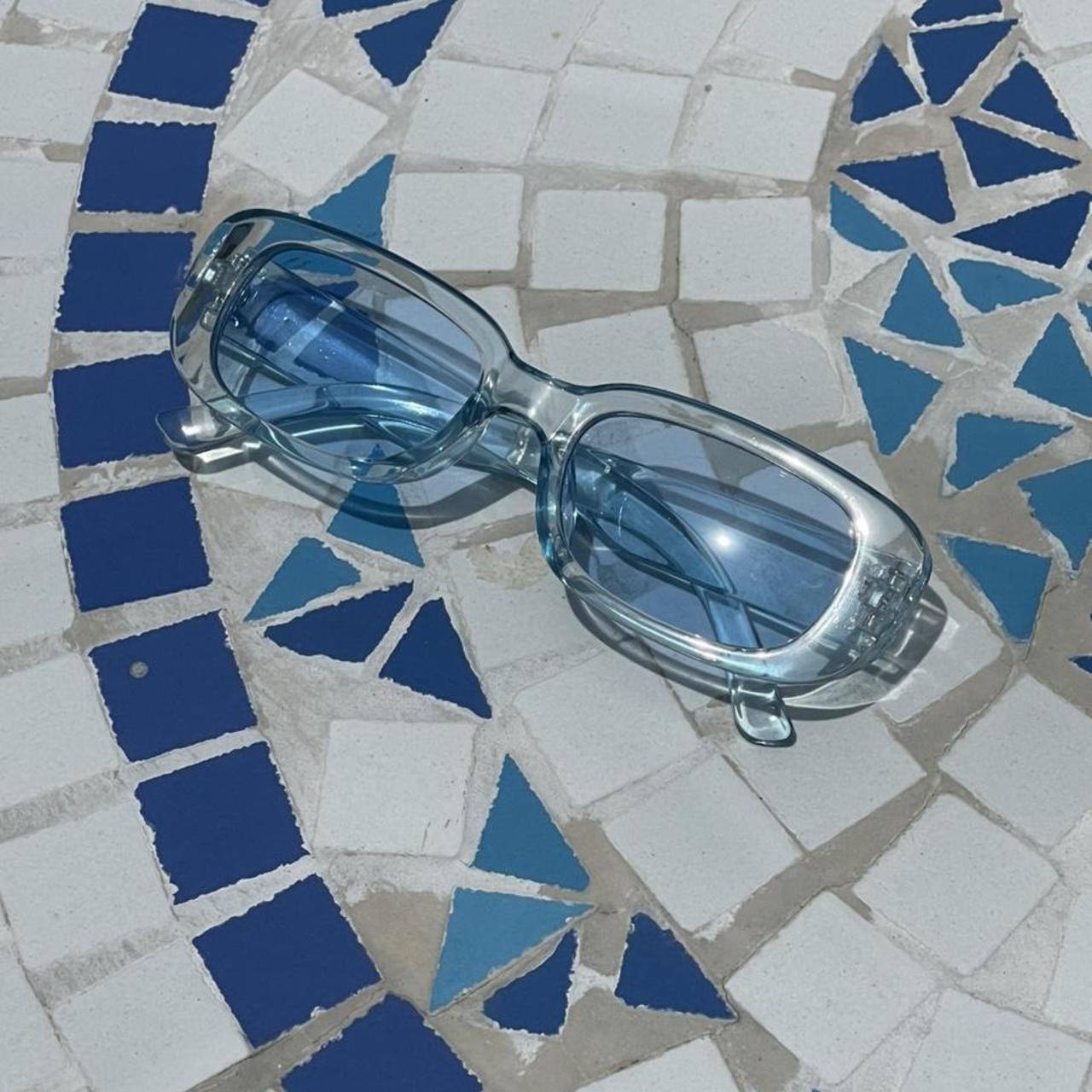 Translucent blue on translucent blue square case... - Depop