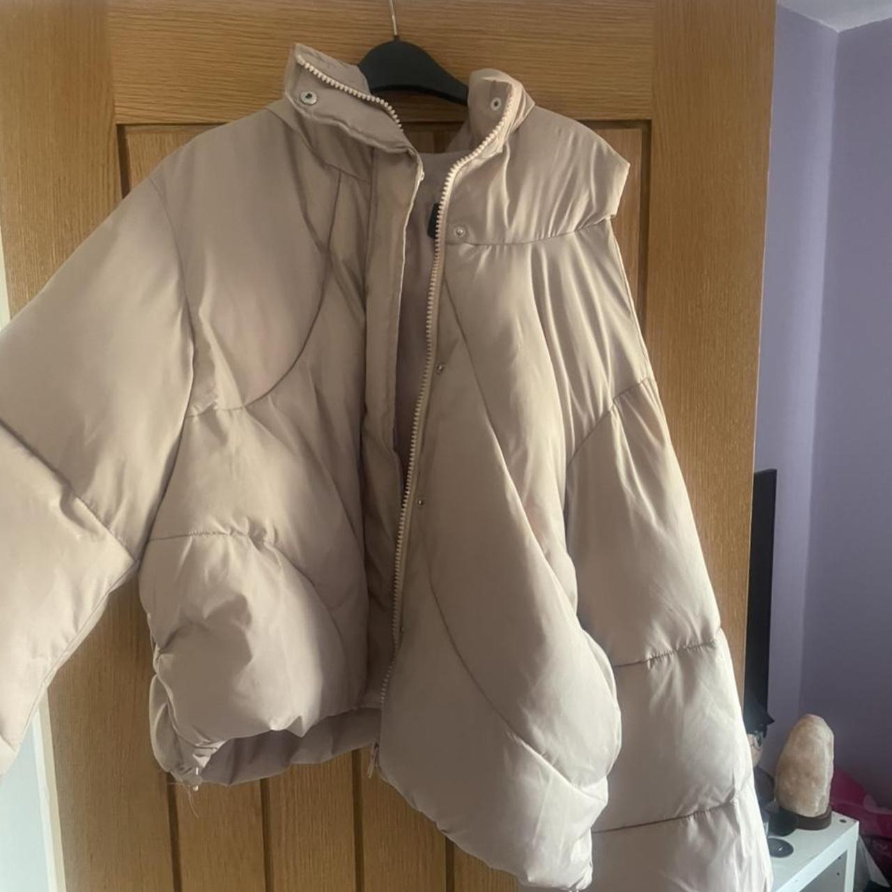 baby pink oversized boo-hoo puffer jacket #puffer... - Depop