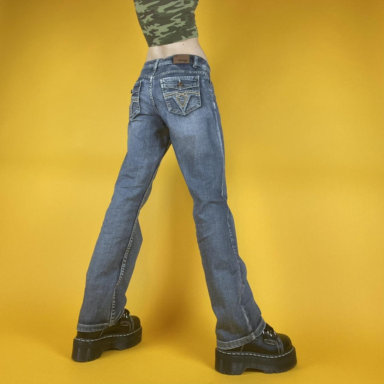 y2k early 2000s-mid 2000s faded mid rise jeans by... - Depop