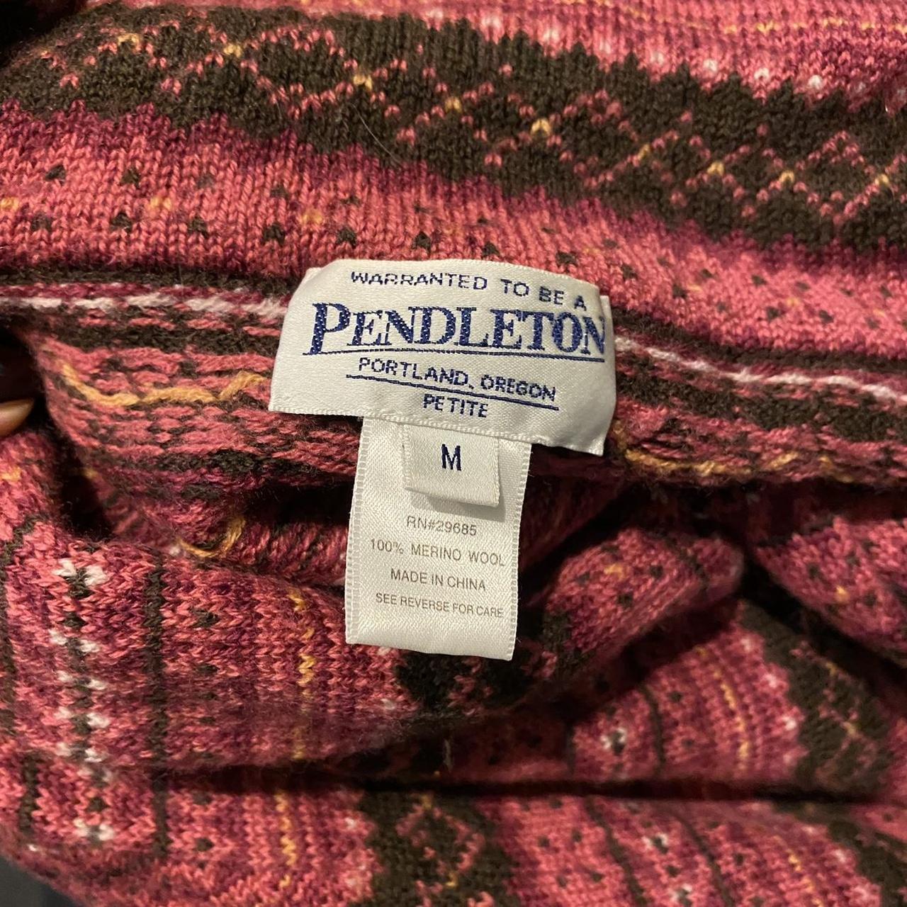 Pendleton Women's Brown and Pink Jumper | Depop