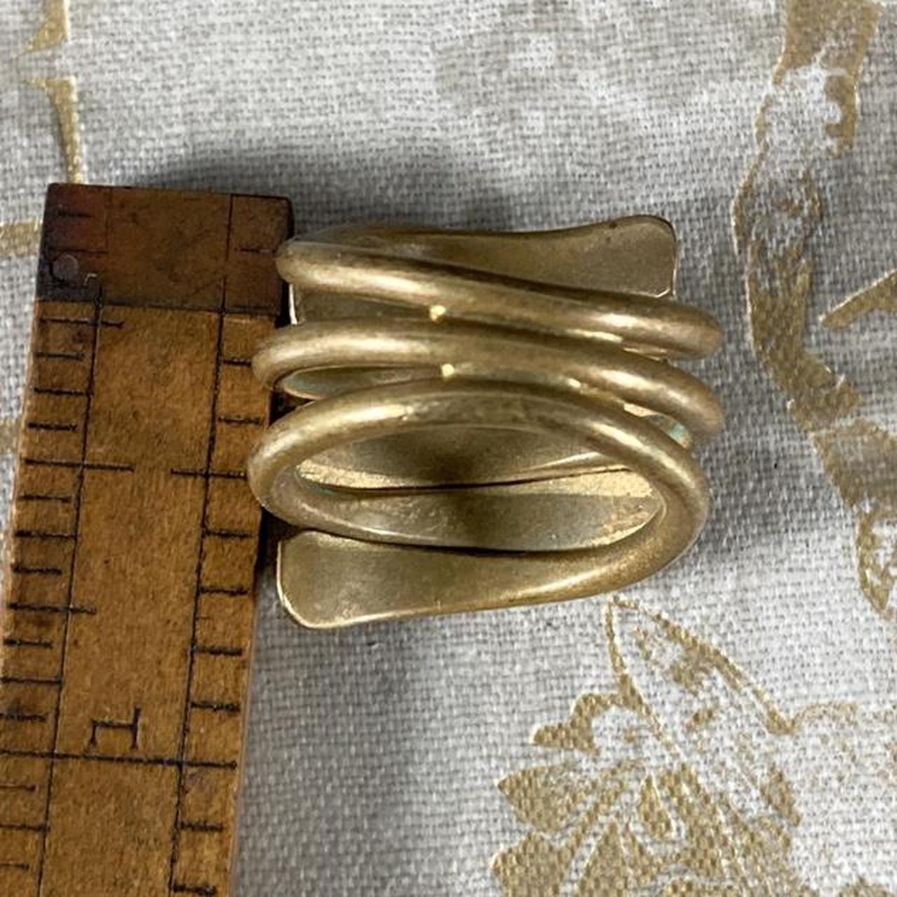 Statement wide brass ring Size 4 3/4 All jewelry... - Depop