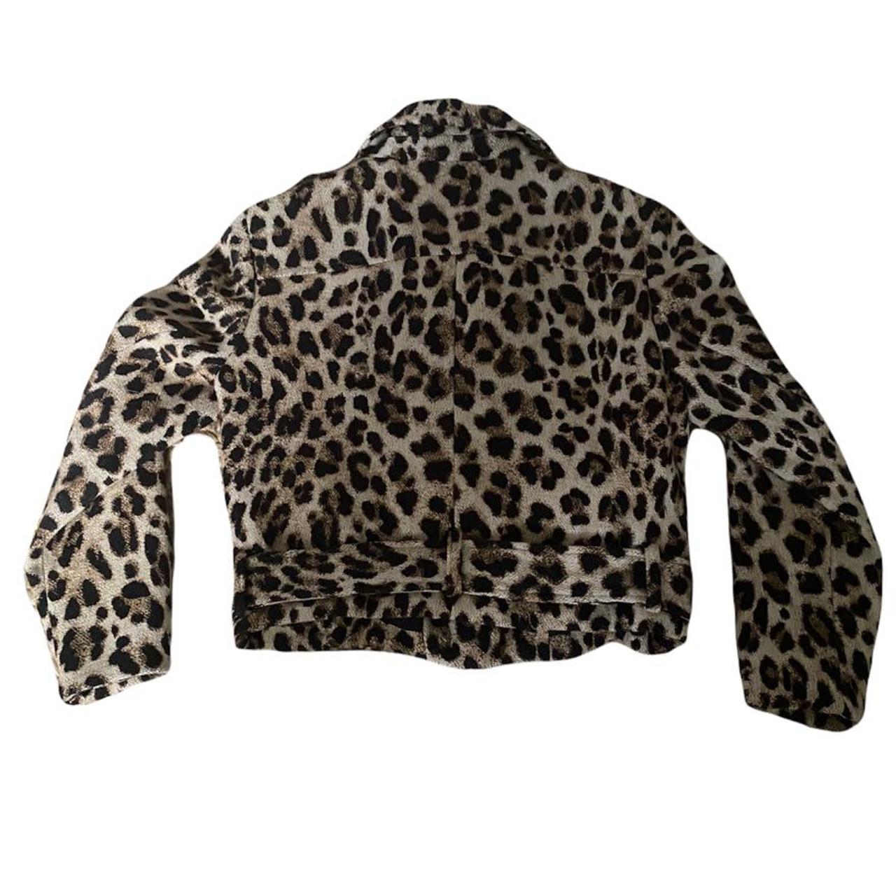 Leopard print moto jacket! In great condition and... - Depop