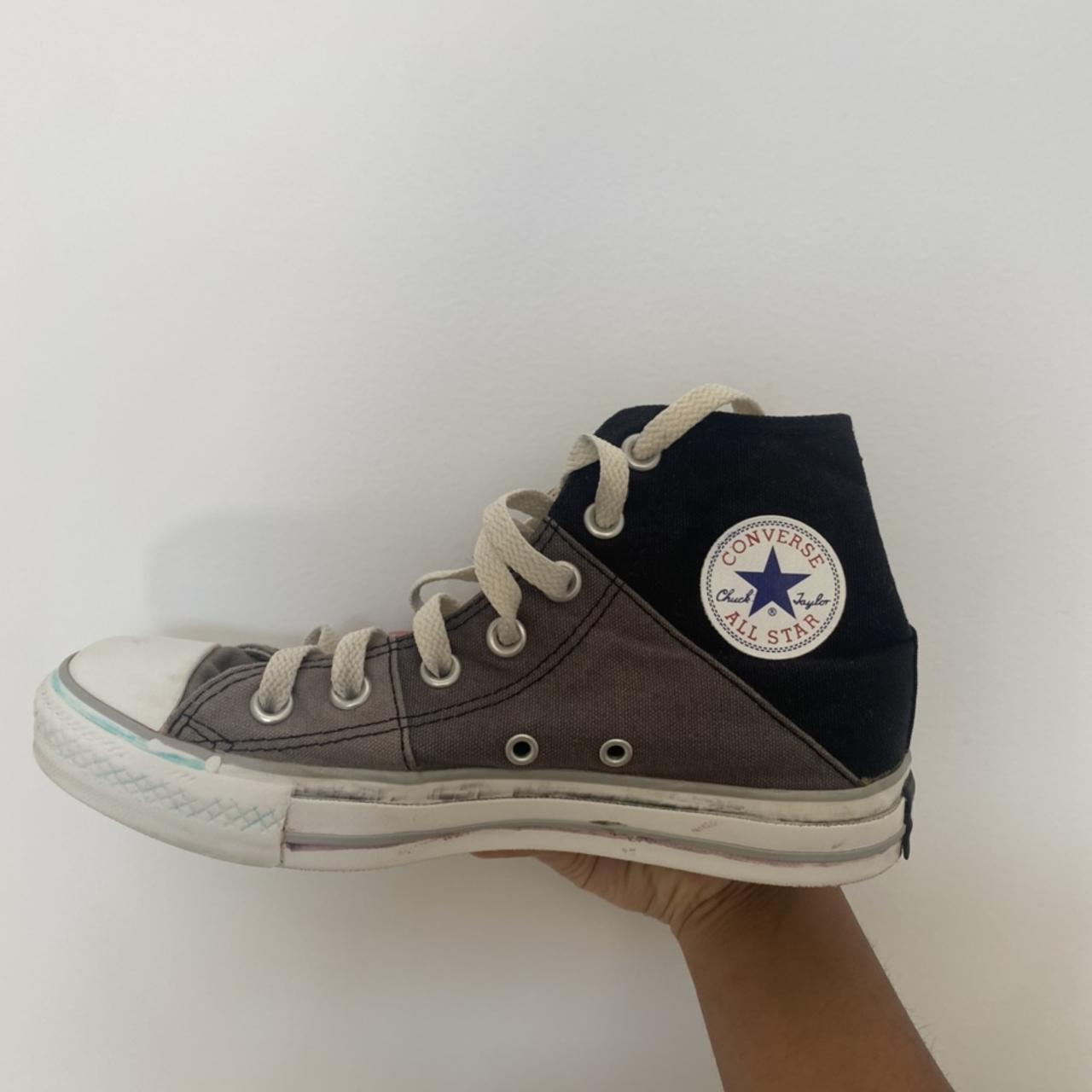 Converse Women's Black and Grey Trainers | Depop