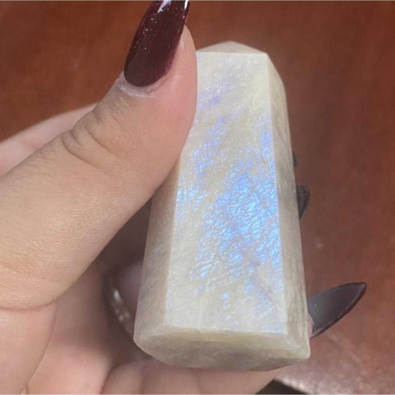 Super flashy earth moonstone! Beautiful blue flash!... - Depop