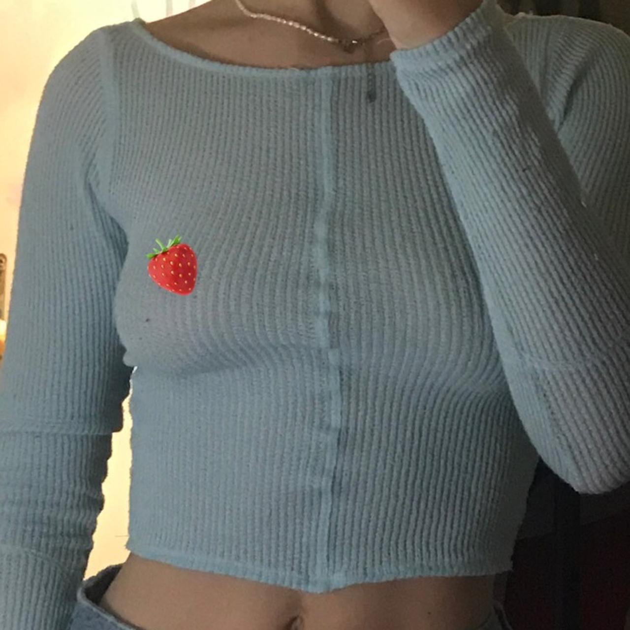 Urban Outfitters baby blue knitted top. Perfect for... - Depop