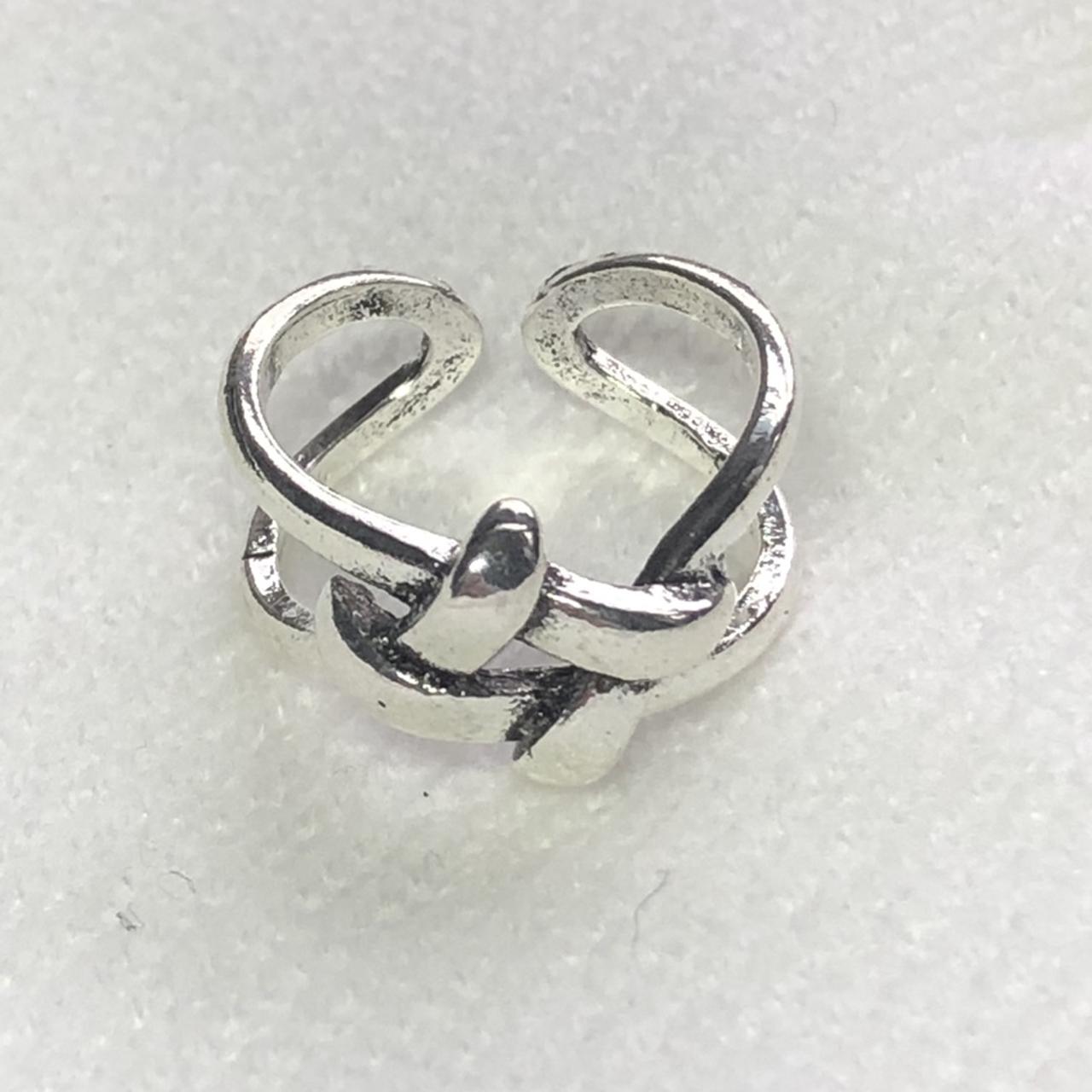 Staple piece thin silver band wraparound adjustable... | Depop