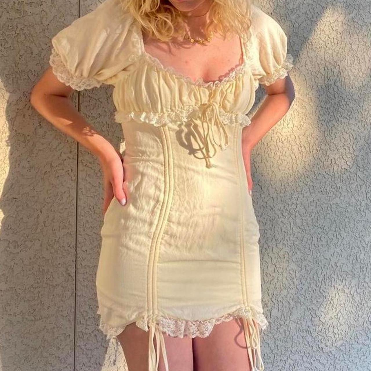 llacie cream colored mini dress 🤍 so cute with the... - Depop
