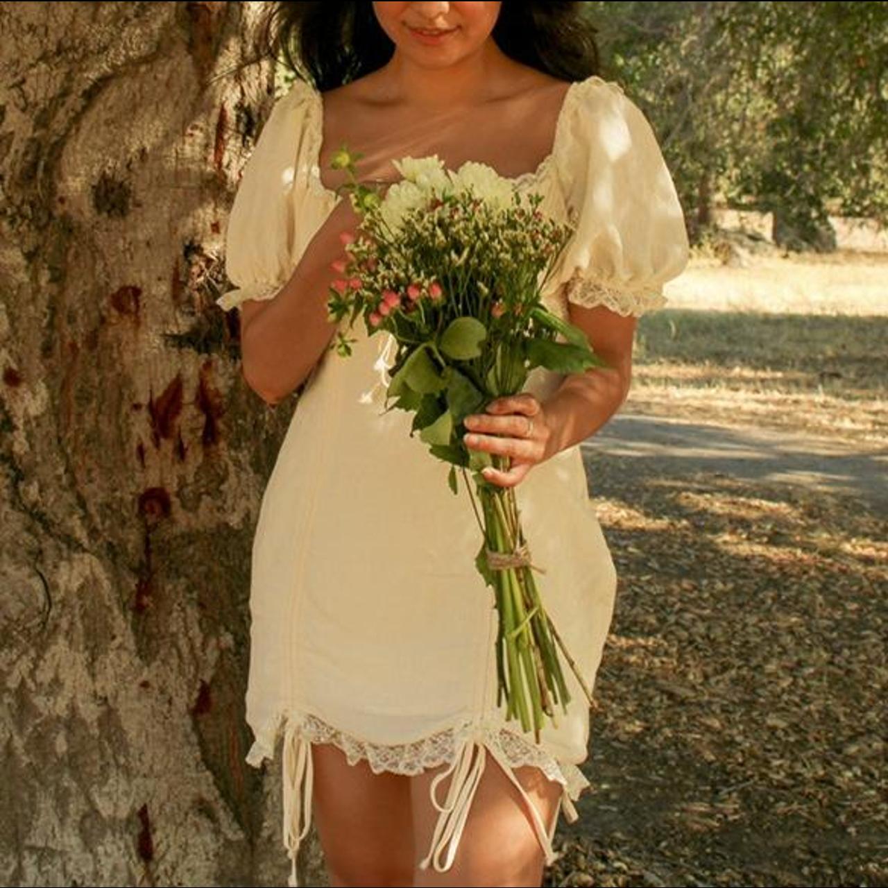 llacie cream colored mini dress 🤍 so cute with the... - Depop