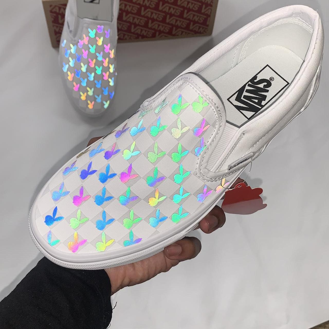 Custom reflective vans Reflective once under... - Depop
