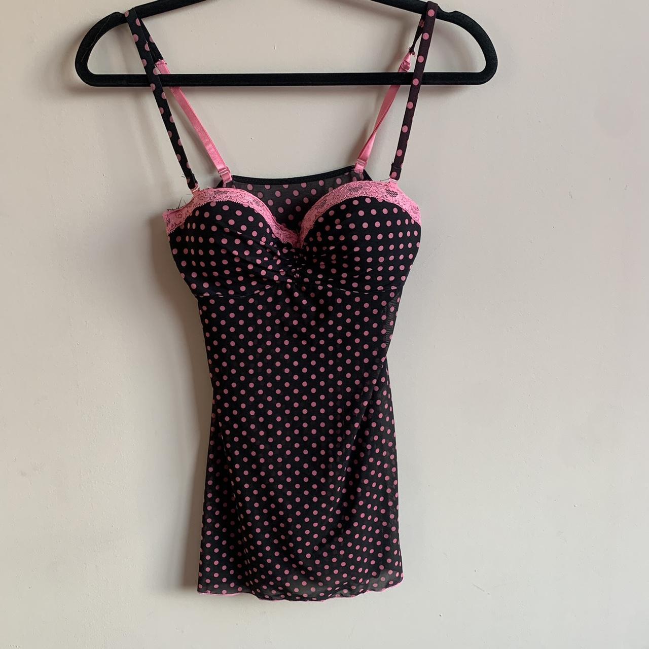 gorgeous sheer bustier with pink lace around the... - Depop