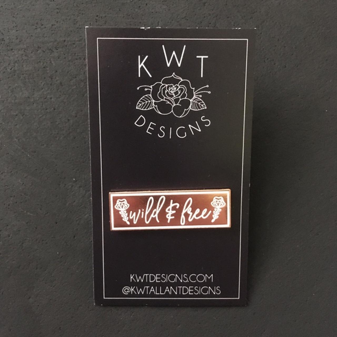 Wild & Free enamel pin by KWT Designs. - Rose Gold... - Depop