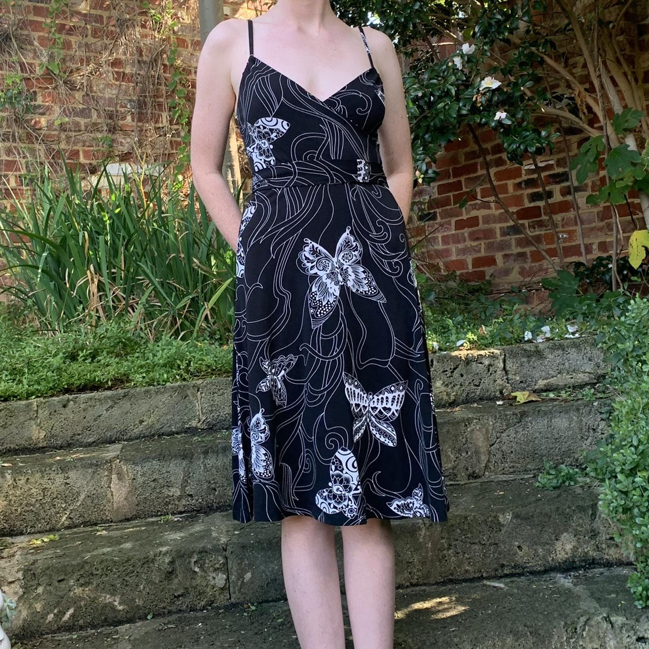 🖤🖤 1990s butterfly dress 🖤🖤 🖤 stunning black n... - Depop