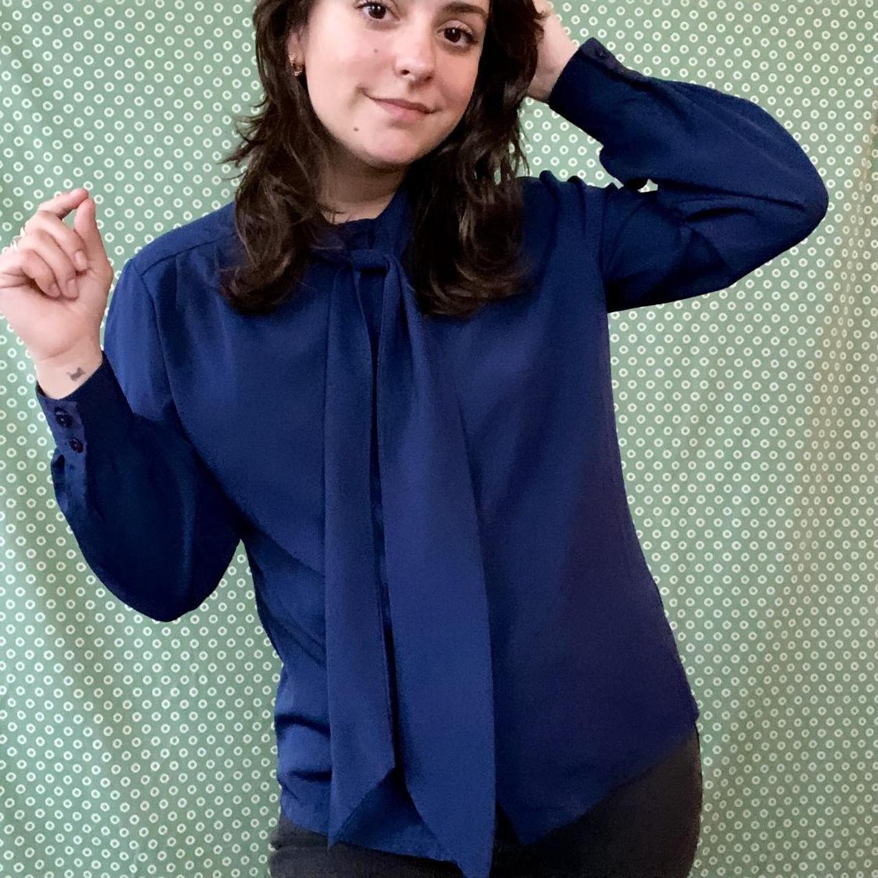 Women's Navy Blouse | Depop