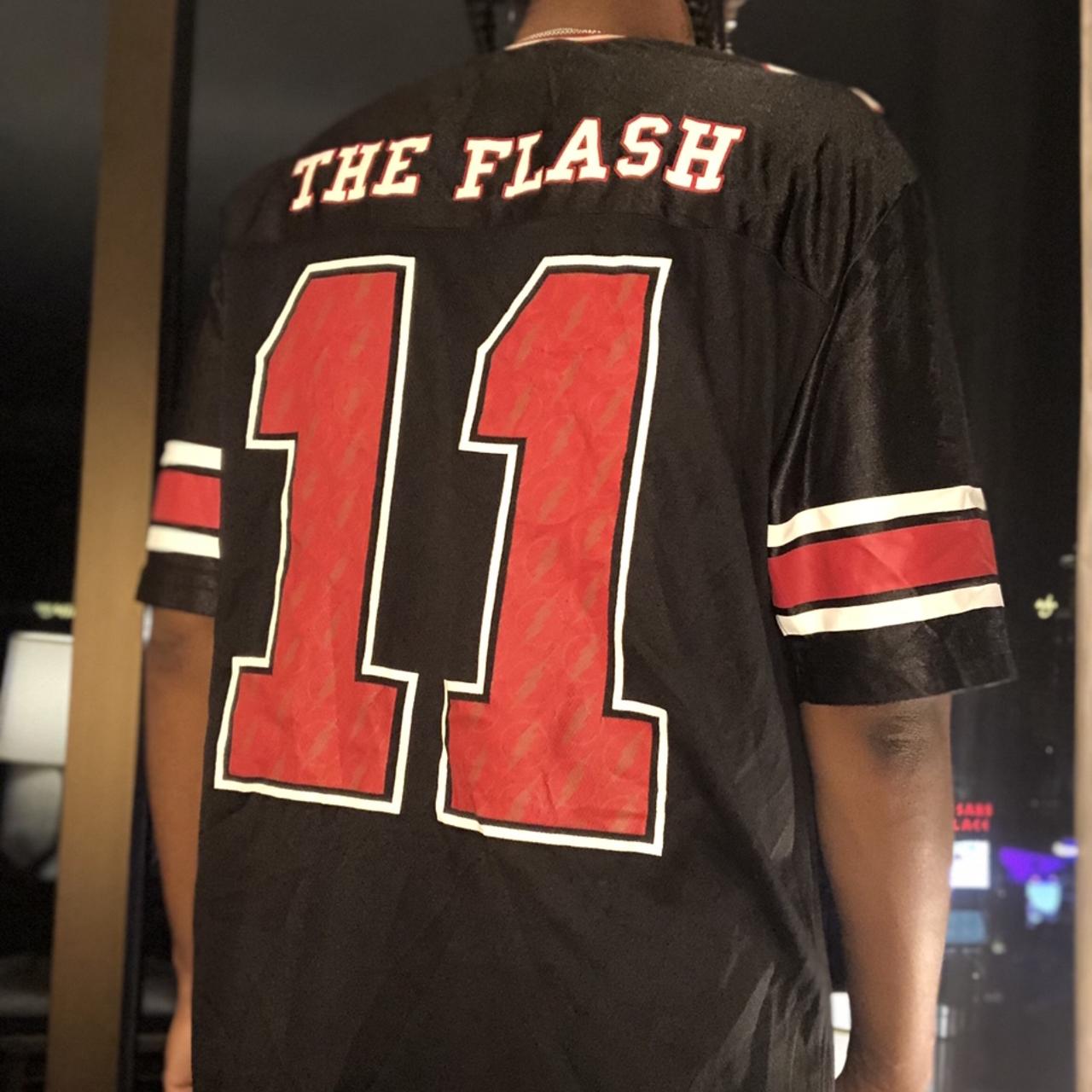 The flash Jersey 11 Black red white mesh Free... - Depop