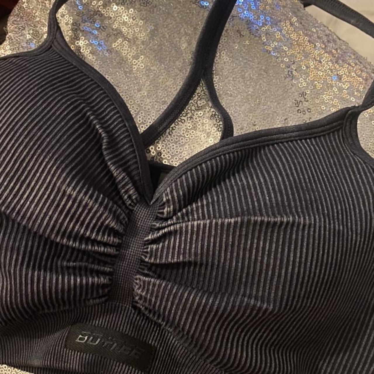 Small bo and tee sports bra ruched and really... - Depop
