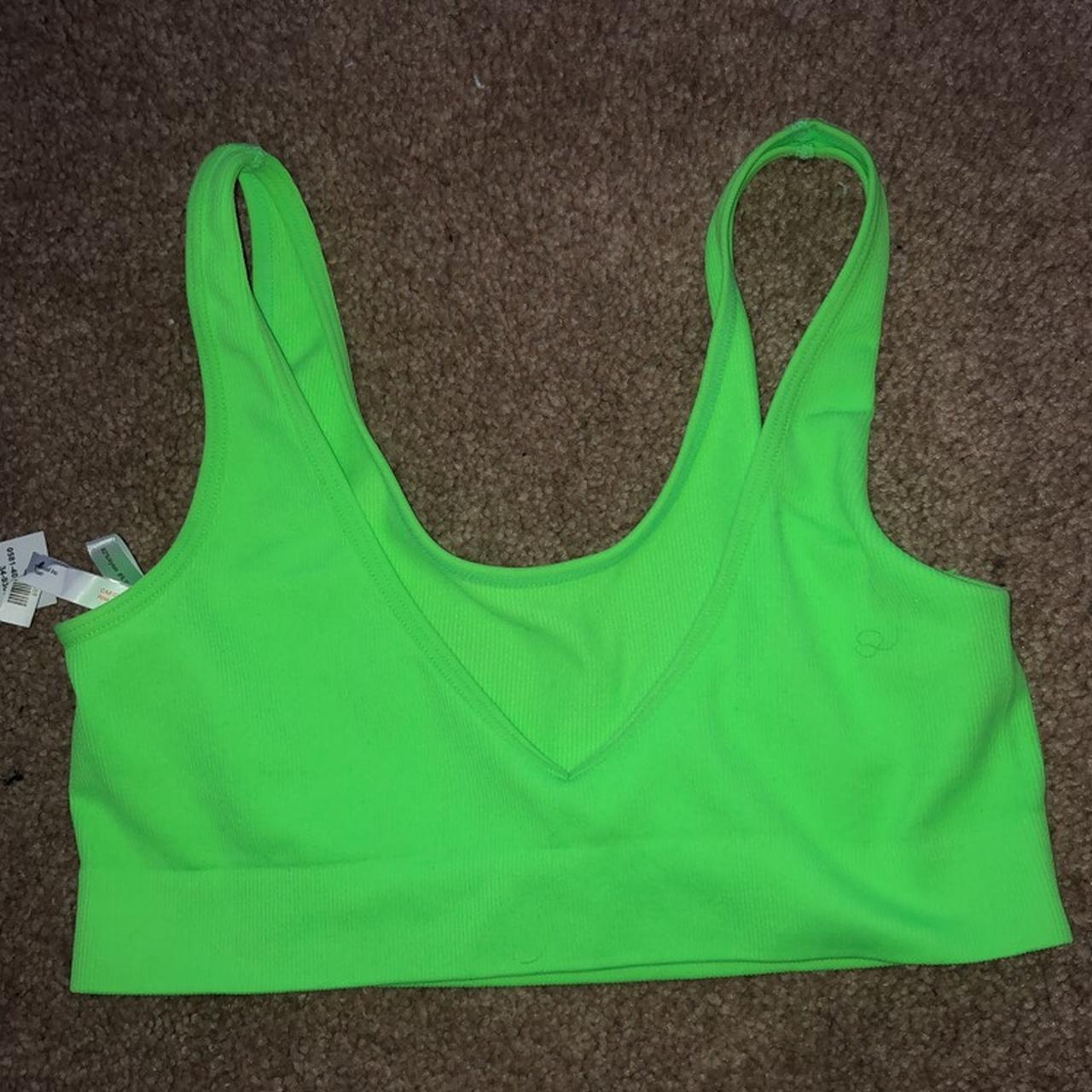 SWS essentials neon green crop top/bralette- size m-... - Depop