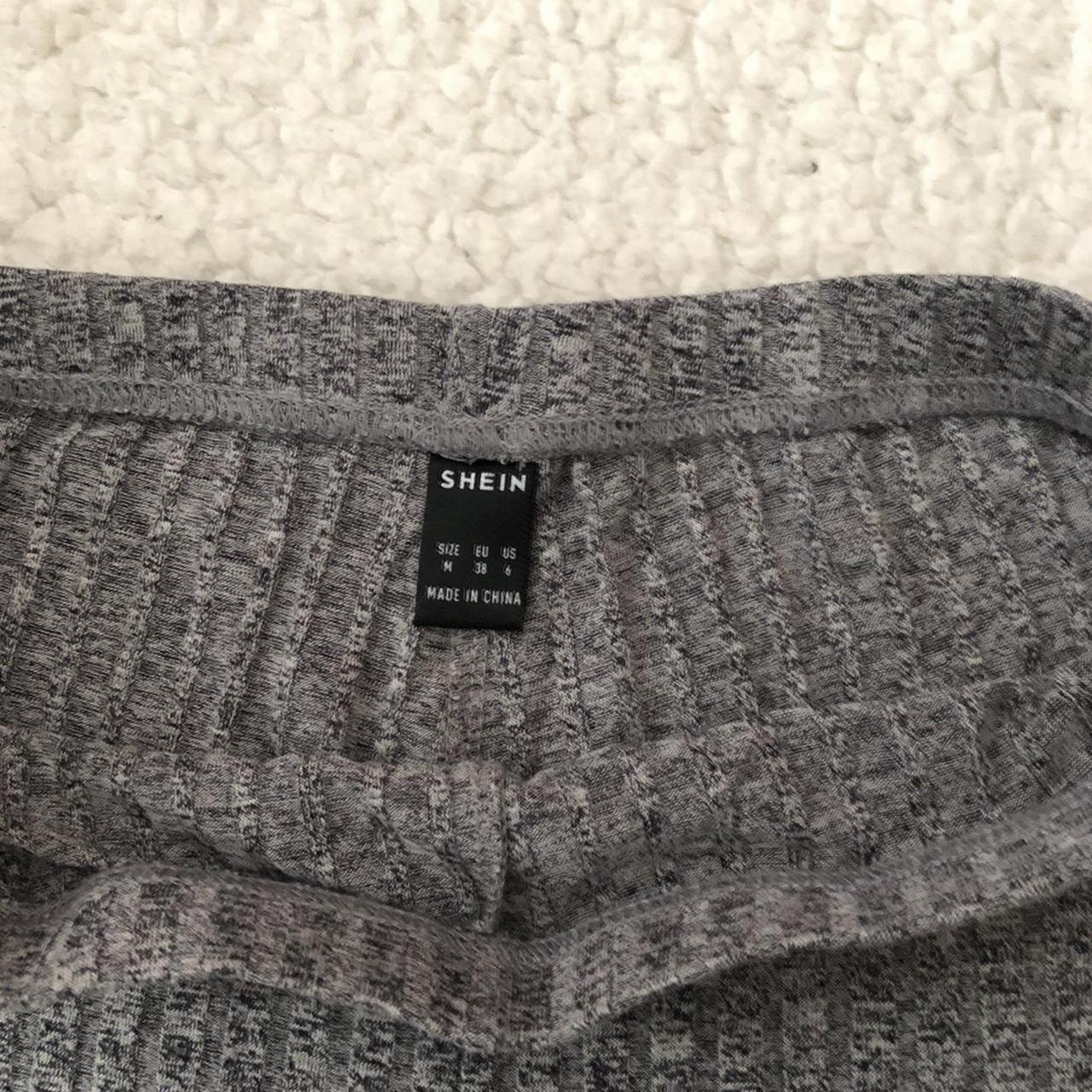 shein grey ribbed flares ! ⚡️ size m (could fit... - Depop