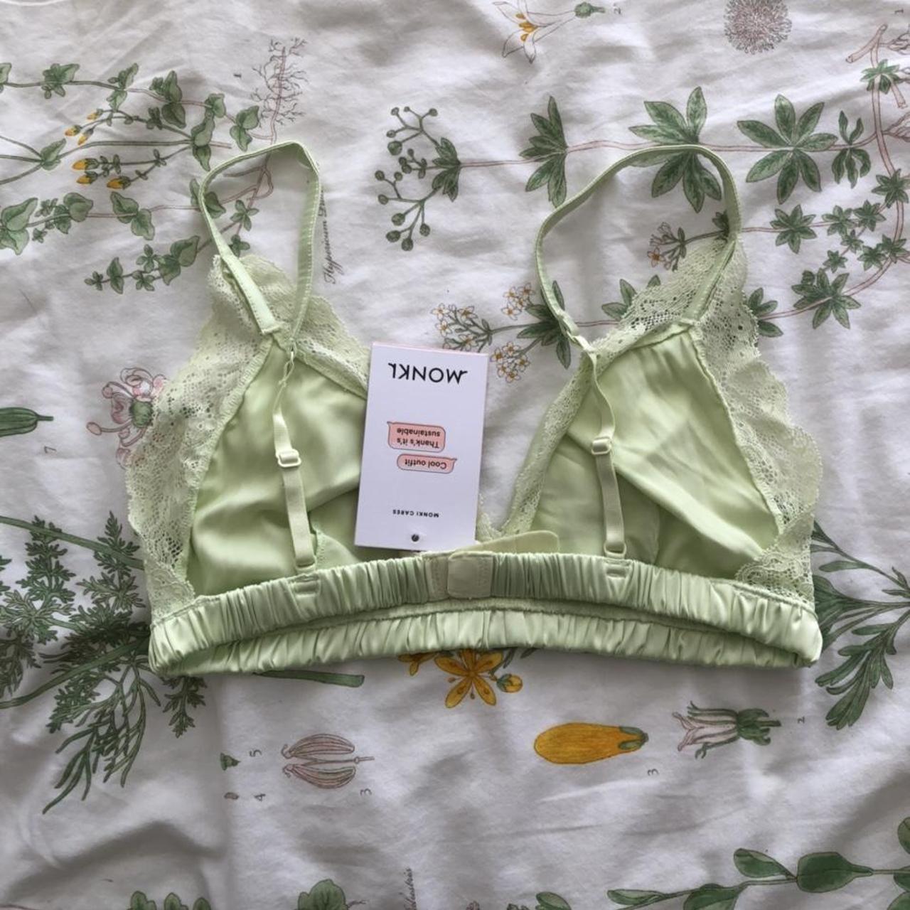 Monki Women's Green Bra | Depop