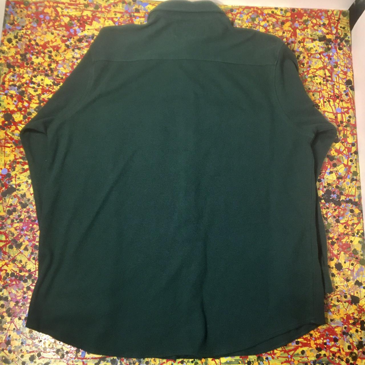 Vintage polo sport green thick ribbed cotton button... - Depop