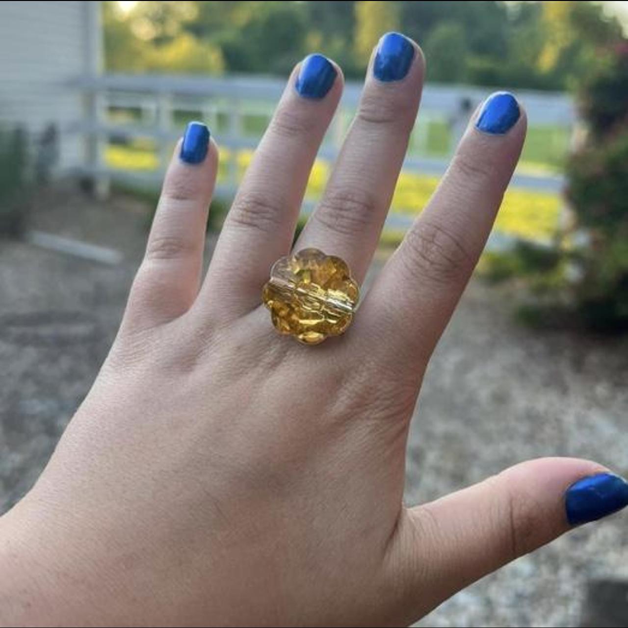 Yellow Flower Ring Brand: Handmade by me Size:... - Depop