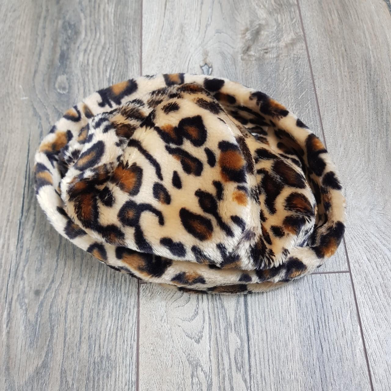 90s does 70s leopard print fluffy bucket hat Best... - Depop