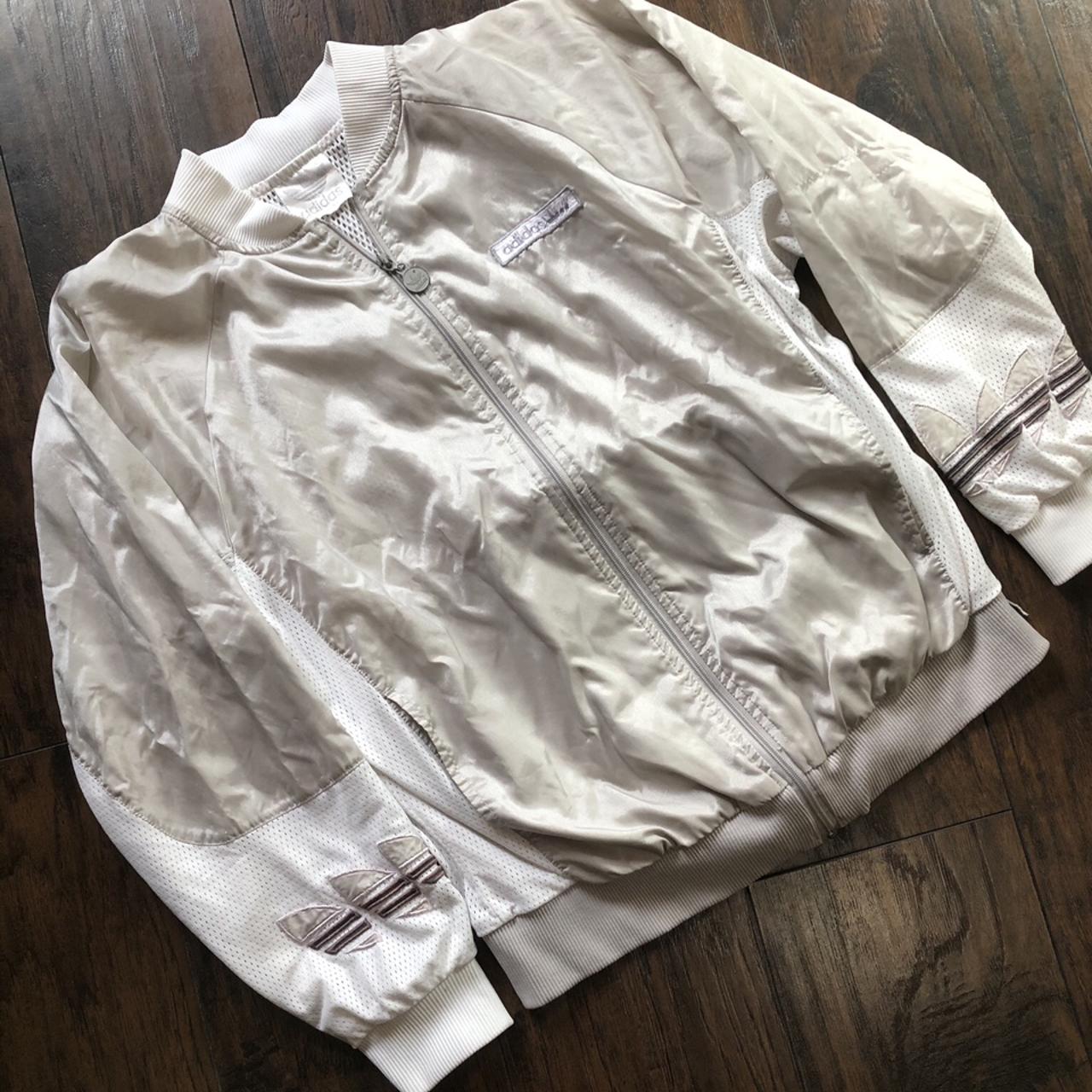 Adidas Men's Grey and White Jacket | Depop