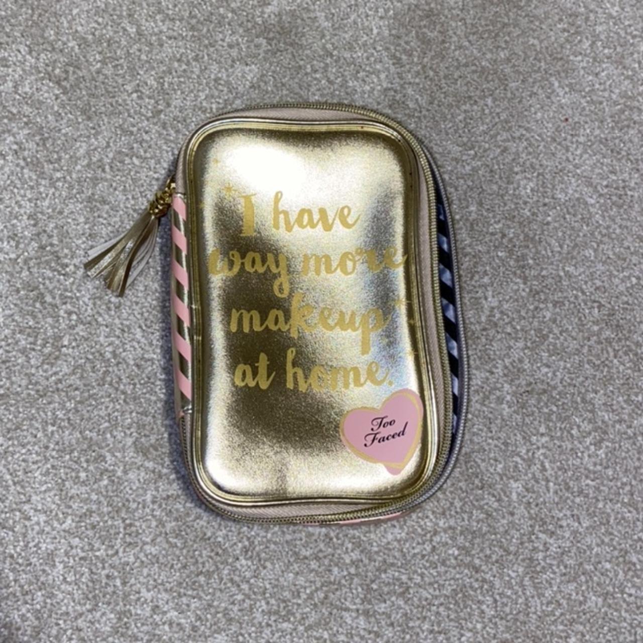 too faced makeup bag has small lipstick stain in... - Depop