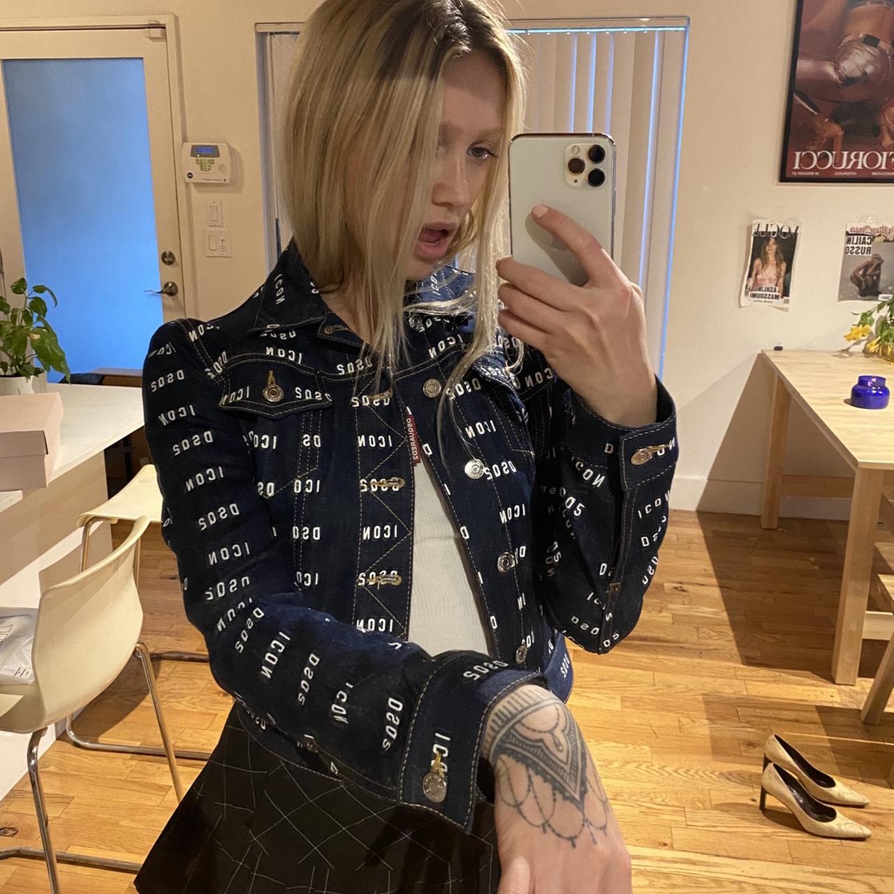 DSQUARED ICON denim jacket size small brand new... - Depop