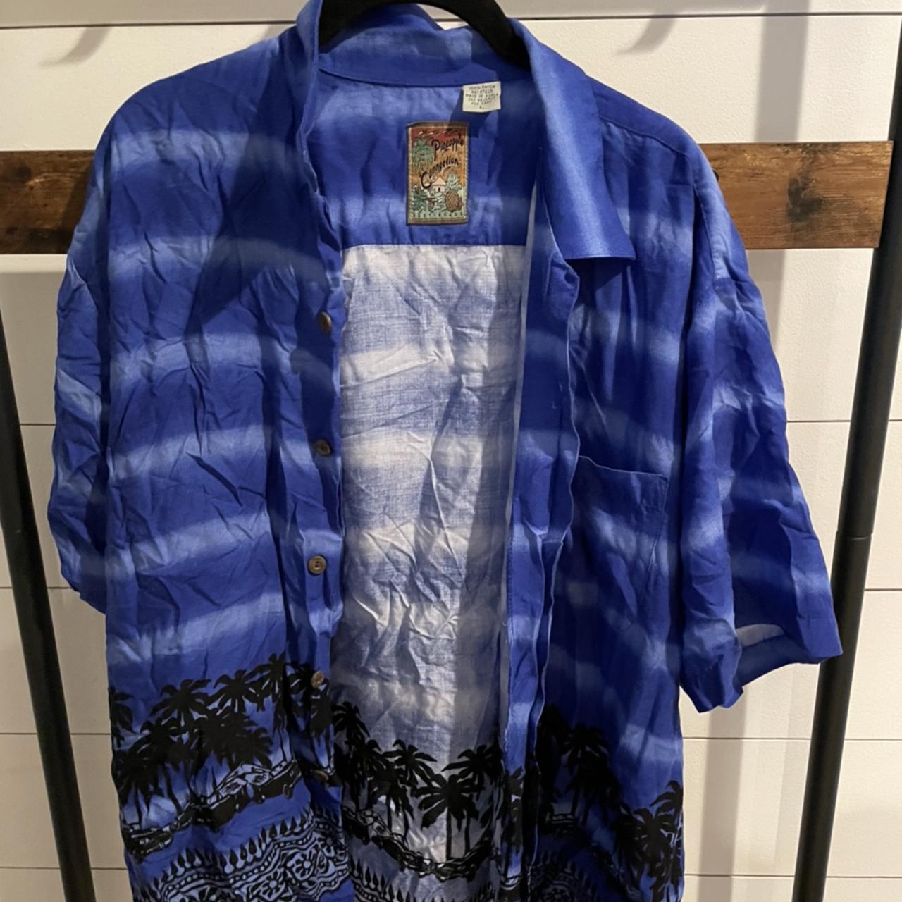 vintage dark blue pineapple connection hawaiian... - Depop
