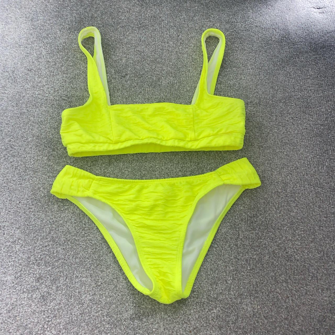 Motel neon yellow bikini Both size small Excellent... - Depop