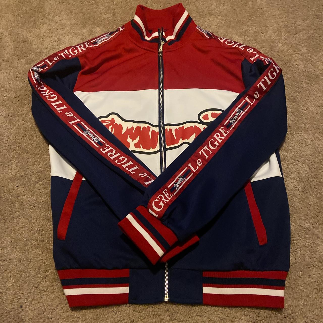 Men's Red and White Jacket | Depop