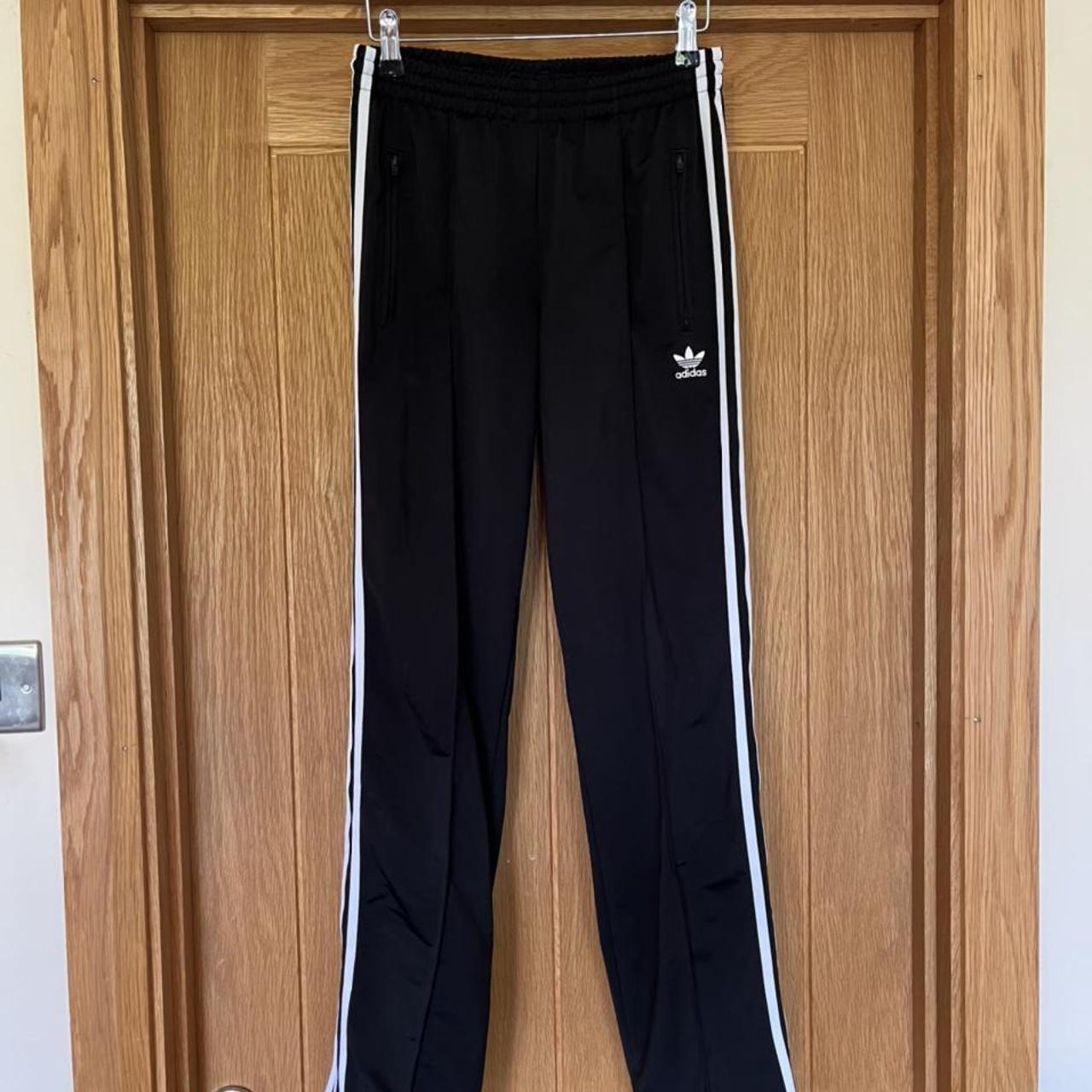 adidas black tracksuit bottoms perfect condition -... - Depop
