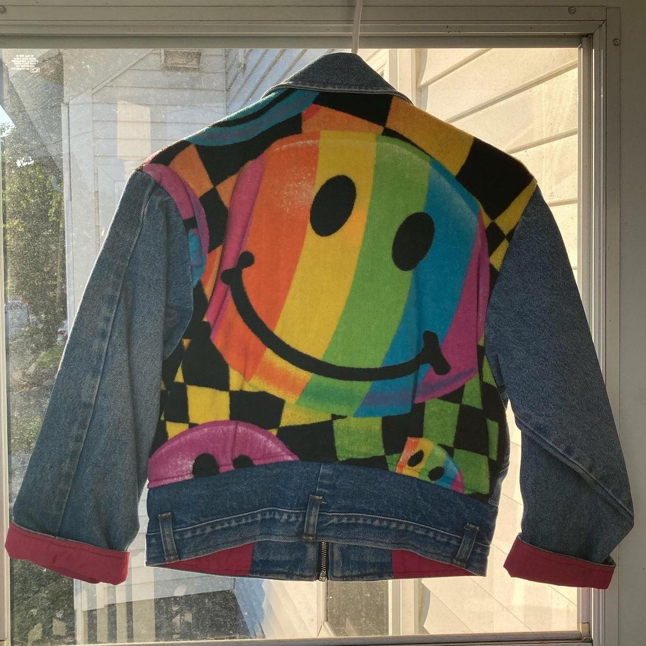 Great Condition Vintage LisaFrank Smiley Face Jacket... - Depop