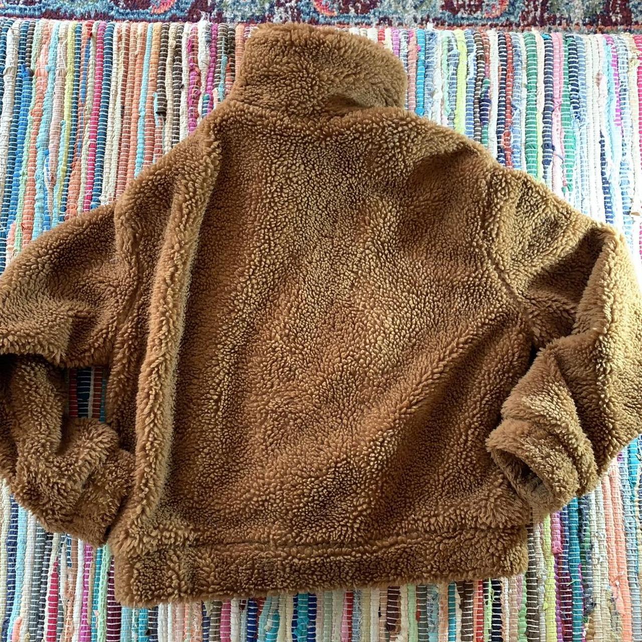 urban outfitters brown teddy bear fleece coat 🧸... - Depop