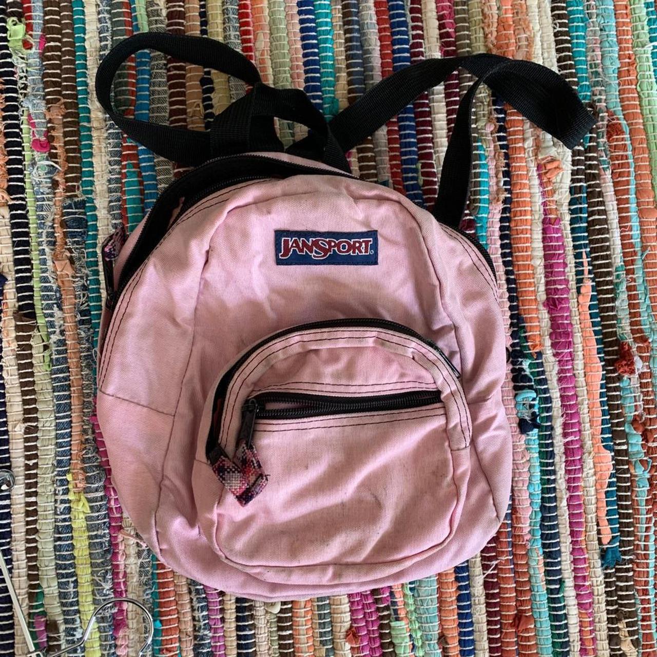 🌸 vintage retro 80s pink mini jansport backpack with... - Depop